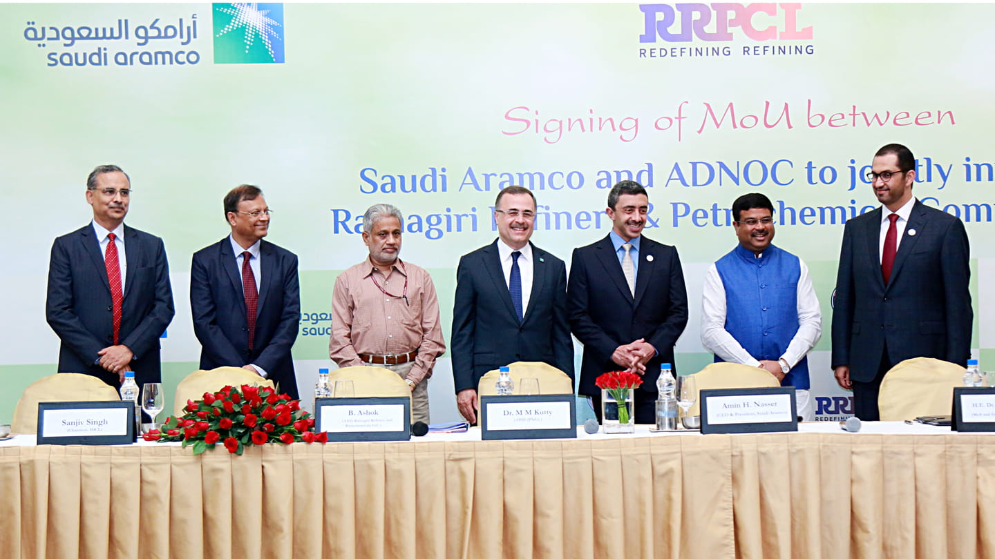 Saudi Aramco Signs Framework Agreement with ADNOC and MoU with Indian Consortium RRPCL to ...